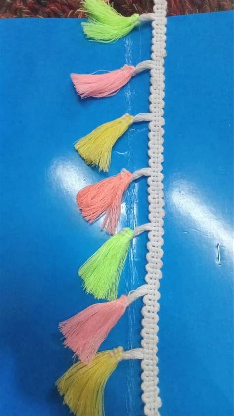 Multicolor Polyester Tassel Lace For Garments Width 225 Inch At