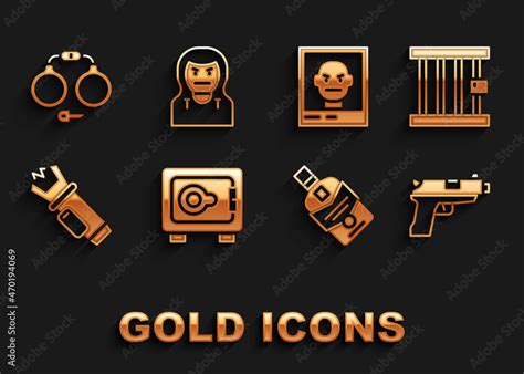 Set Safe Prison Window Pistol Or Gun Whiskey Bottle Police Electric Shocker Wanted Poster