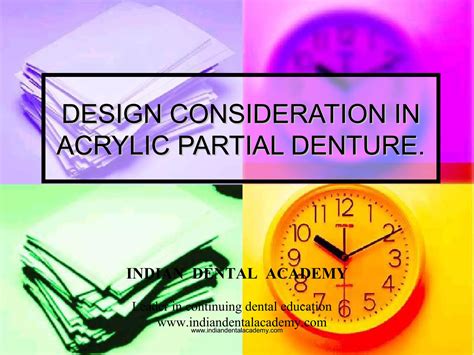 Design Consideration In Acrylic Partial Denture Cosmetic Dentistry Training Ppt