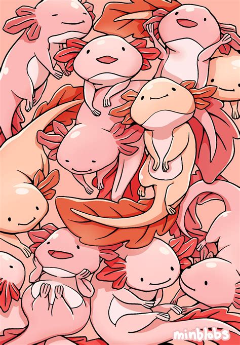 Axolotl Stack Print Minblobs