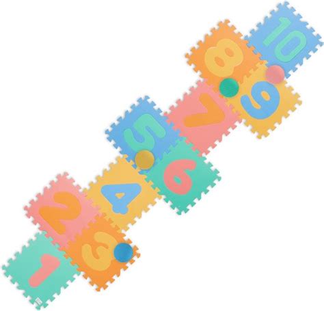 Puzzel Speelmat Cijfers 21 Delig 4 Balletjes Hinkelspel