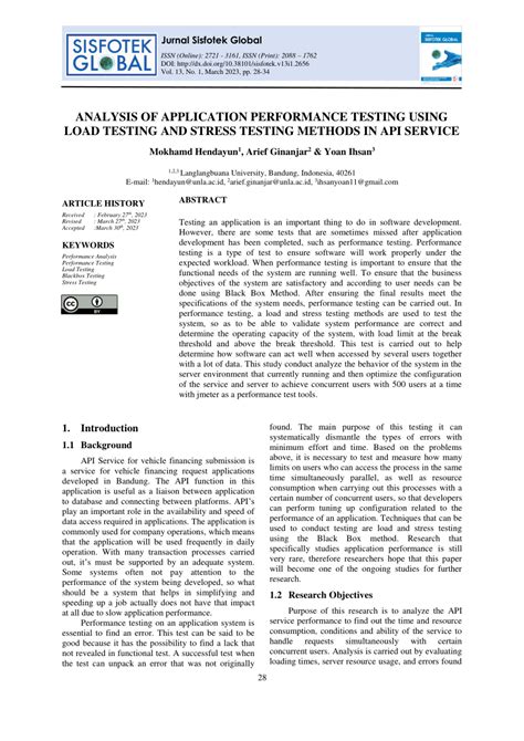Pdf Analysis Of Application Performance Testing Using Load Testing And Stress Testing Methods