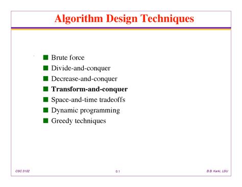 Lecture Slides On Algorithm Design Techniques Csc 3102 Docsity
