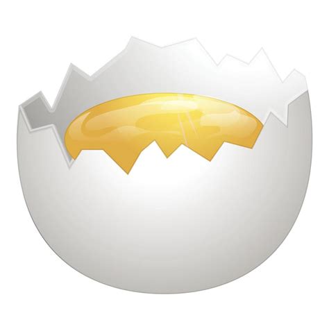 Half Cracked Egg Icon Cartoon Vector Broken Eggshell 14933141 Vector