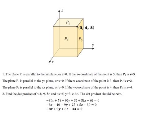 [Solved] Help me in this 4 problems. Find equations of the planes P1, P2, and P3 that are ...