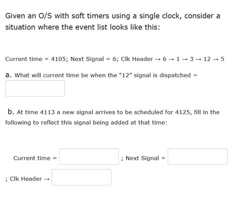 Solved Given An S With Soft Timers Using A Single Clock Chegg Com