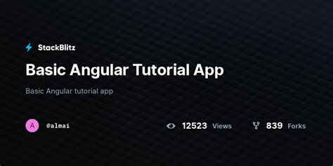 Basic Angular Tutorial App Stackblitz