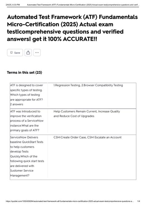 Automated Test Framework Atf Fundamentals Micro Certification 2025