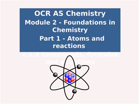 Ocr A Level Chemistry 212 Compounds Formulae And Equations Lesson