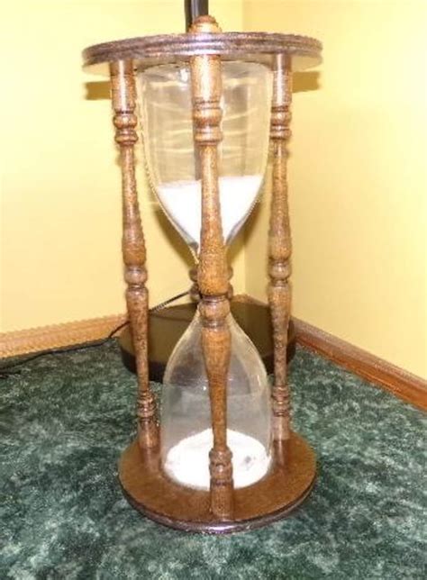 Vintage Blenko Hourglass Blown Glass Wood English Renaissance Style