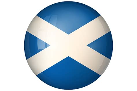 스코틀랜드의 국기입니다 공식 색상의 스코틀랜드 국가 상징 템플릿 아이콘입니다 추상 벡터 배경입니다 둥근 유리 라이트 볼 3d 큰 거품 구체 International