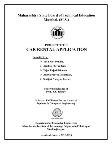 Msbtecpp Diploma Report On Android Application Pdf