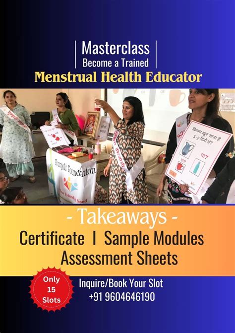Final Call Certificate Course Menstrual Health Educator Join My