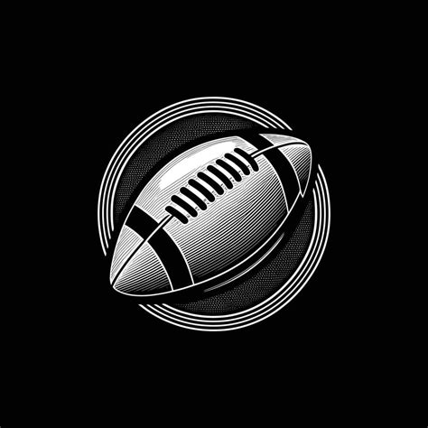 American Football Logo Icon Silhouette Black And White Color 48847478