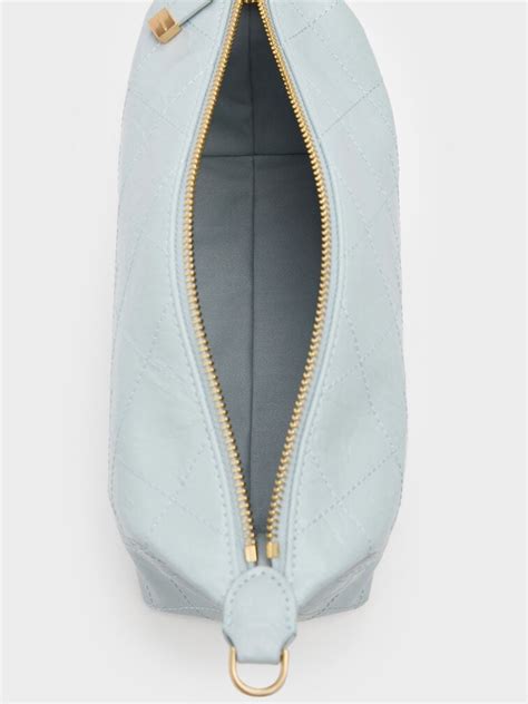 Duo Quilted Shoulder Bag Sea Salt Blue Charles And Keith Sg