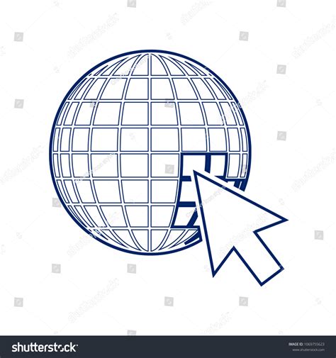 Earth Globe Cursor Vector Flat Style Stock Vector Royalty Free 1069755623 Shutterstock