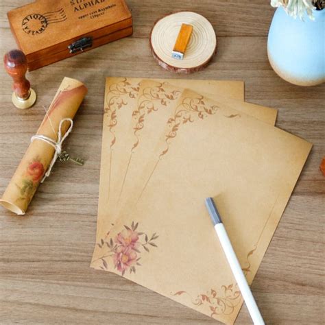 Papeles De Carta Retro Vintage Papel Marrón Kraft Grandado