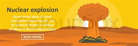 Nuclear Explosion Banner Horizontal Stock Vector Colourbox