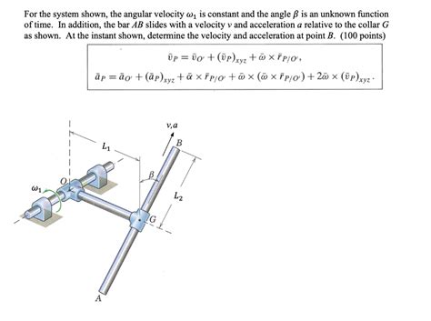 Solved For The System Shown The Angular Velocity W Is Chegg