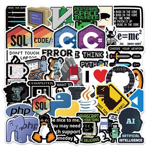 103050pcs Internet Programming Stickers Python Java Geek Php Docker