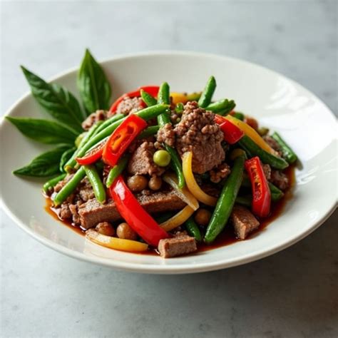 Lean Beef Stir Fry With Roasted Green Beans