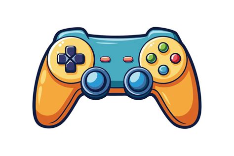 Dibujos Animados Estilo Gamepad Ilustración Presentando Botones Y