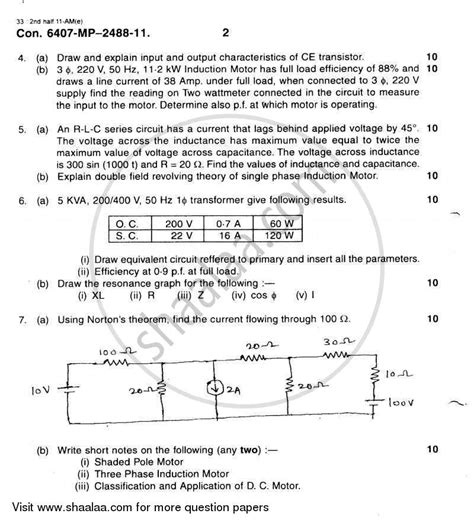 Basic Electrical And Electronics Engineering 2011 2012 Be Civil Engineering Semester 1 Fe First