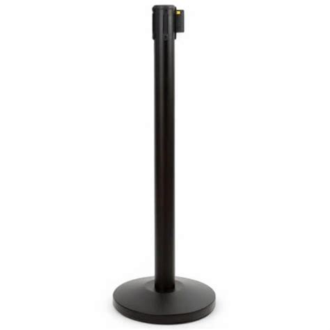 Black 40 Crowd Control Stanchion With 10 Retractable Belt Heavy
