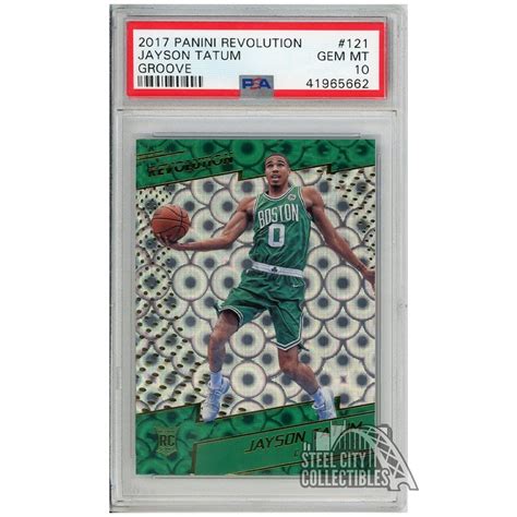 Jayson Tatum 2017 18 Panini Revolution Groove Rookie Card 121 Psa 10