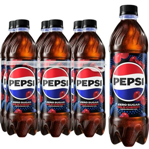 Pepsi Zero Sugar Soda Wild Cherry 16 9 Fl Oz 6 Count Bottles