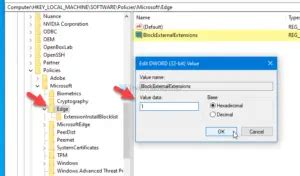 Prevent Or Disallow Installation Of Extensions In Edge Browser
