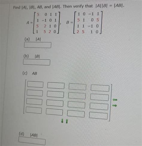 Solved Find A B AB And AB Then Verify That Chegg Com