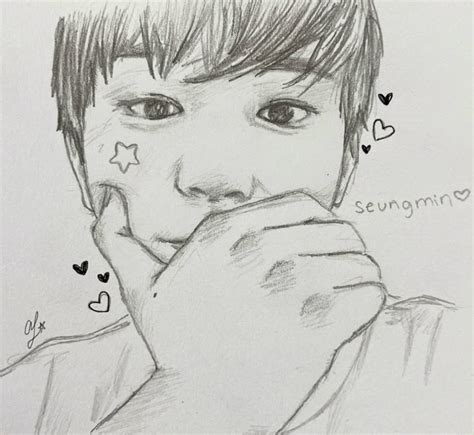 Minnie Seungmin Dibujo A Lapiz Jugar Beisbol Dibujos Fáciles Y