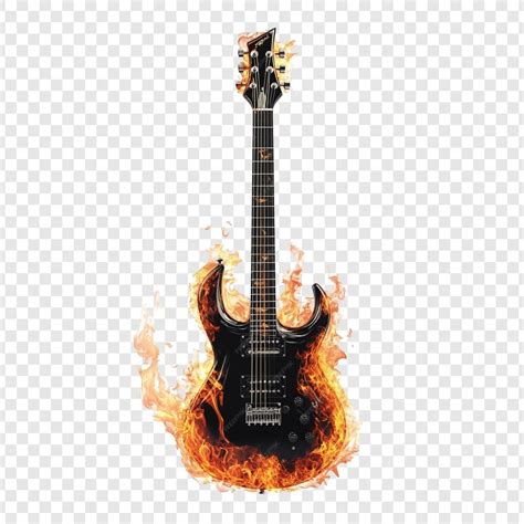 Electric Guitar On Fire Premium Ai Generated Psd