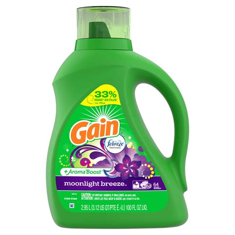 Gain Aroma Boost Liquid Laundry Detergent Moonlight Breeze Scent 64