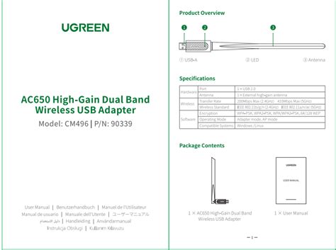Ac High Gain Dual Band Wireless Usb Adapter