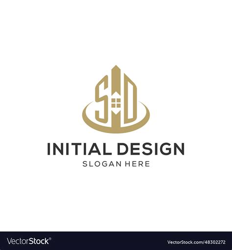 Initial Sd Logo With Creative House Icon Modern Vector Image