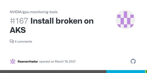 Install Broken On AKS Issue NVIDIA Gpu Monitoring Tools GitHub
