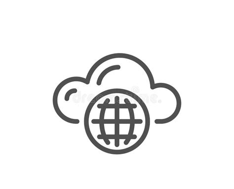 cloud computing line icon internet data storage sign vector stock