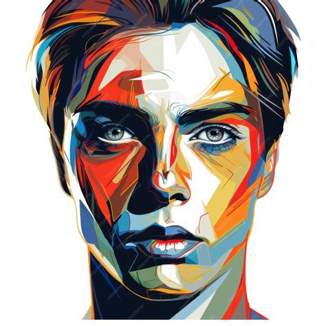 Colorful Celebrity Portrait In Graphic Design Poster Art Style