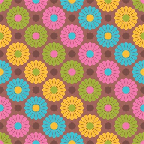 Premium Vector Cute Flower Power Seamless Pattern Decorative Retro Minimal Style Floral Background