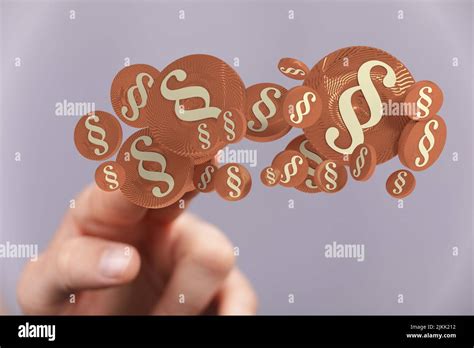 A Person Presenting The Virtual Projection Of The Paragraph Signs Stock