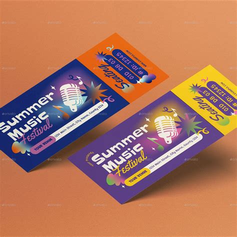 Blue Gradient Summer Music Festival Ticket Summer Music Festivals