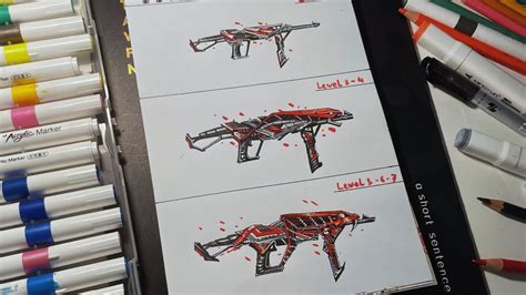 drawing free fire how to draw mp40 python from level 1 7 in
