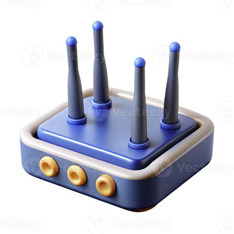 Beautiful Vintage Wireless Router With Multiple Antennas Detailed 59395167 Png