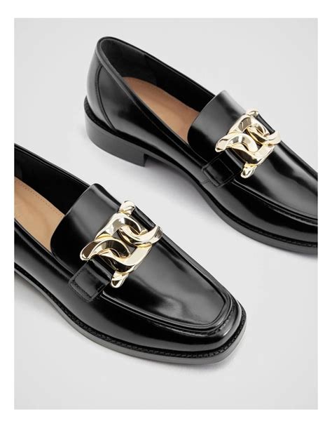 Witchery Embellished Penny Leather Loafer In Black Myer