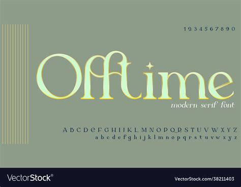 Modern Sans Serif Elegance Font Royalty Free Vector Image