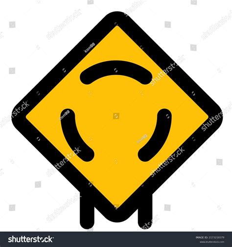 Intersection Roundabout Road Sign On Sign Stock Vector Royalty Free Shutterstock