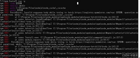 安装vue发生异常：npm Err The Command Again As Rootadministrator
