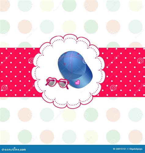 Vector Illustration Frame With Cap And Glasses Stock Vector Illustration Of Garden